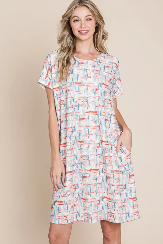 Printed Short Sleeve Tee Dress – Cape Cod Clothing Company